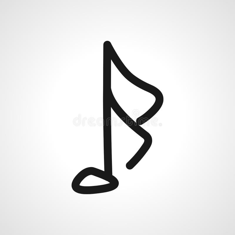 Musical Note Line Icon. Musical Note Linear Outline Icon Stock Vector ...