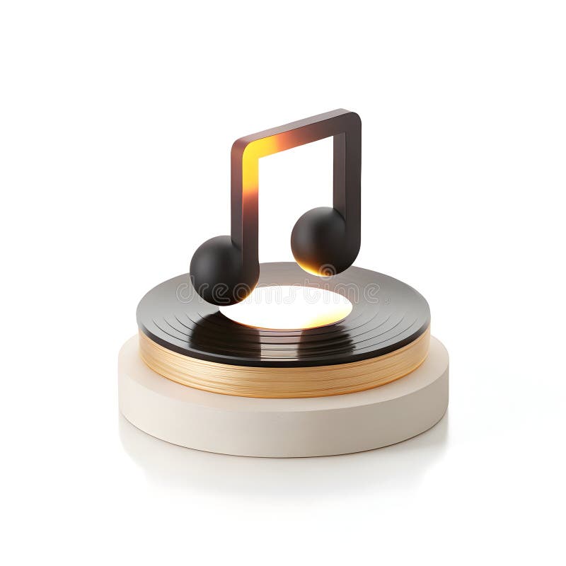 Musical Note on Vinyl Record Music Note Symbol Stock Illustration ...