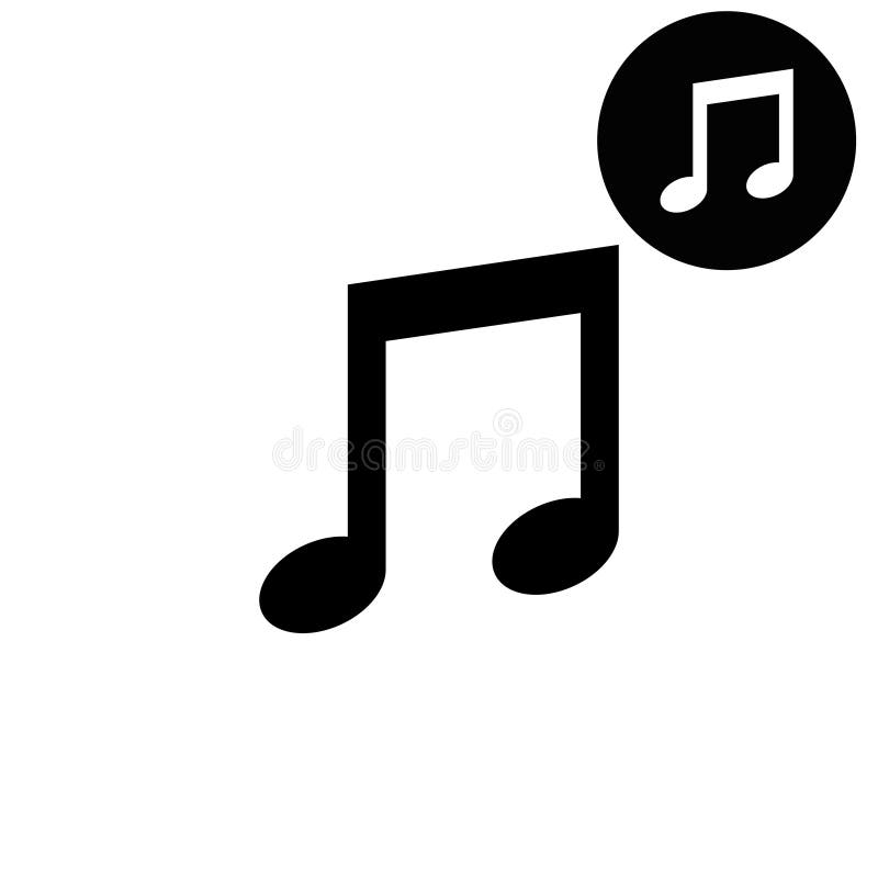 Musical Note - White Vector Icon Stock Vector - Illustration of flat ...