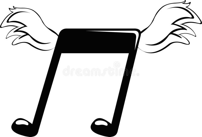 Musical note winged stock vector. Illustration of semi - 325732346