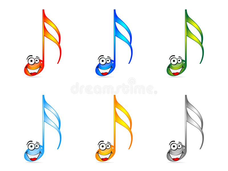 Musical notes stock vector. Illustration of note, smile - 12312606