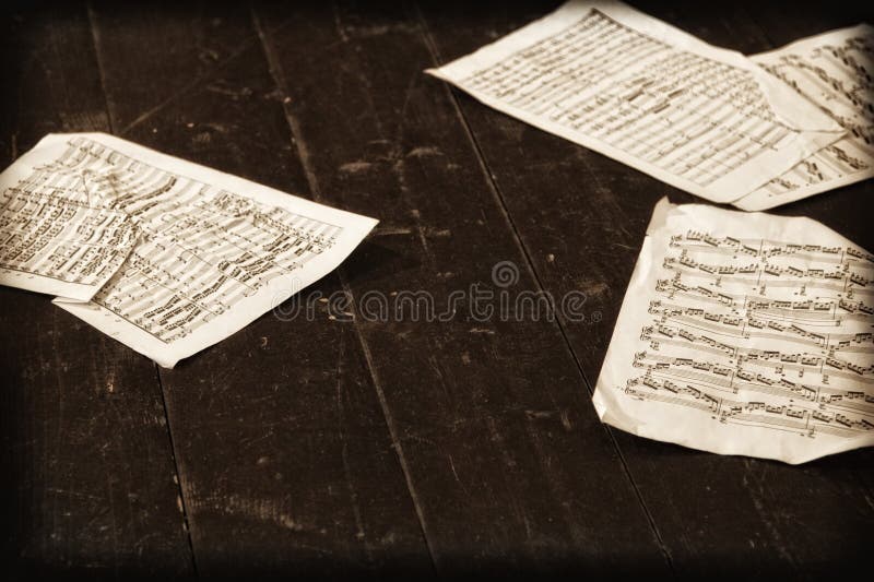 Crumpled Sheet of Music Notes Stock Image - Image of classical, sheet ...