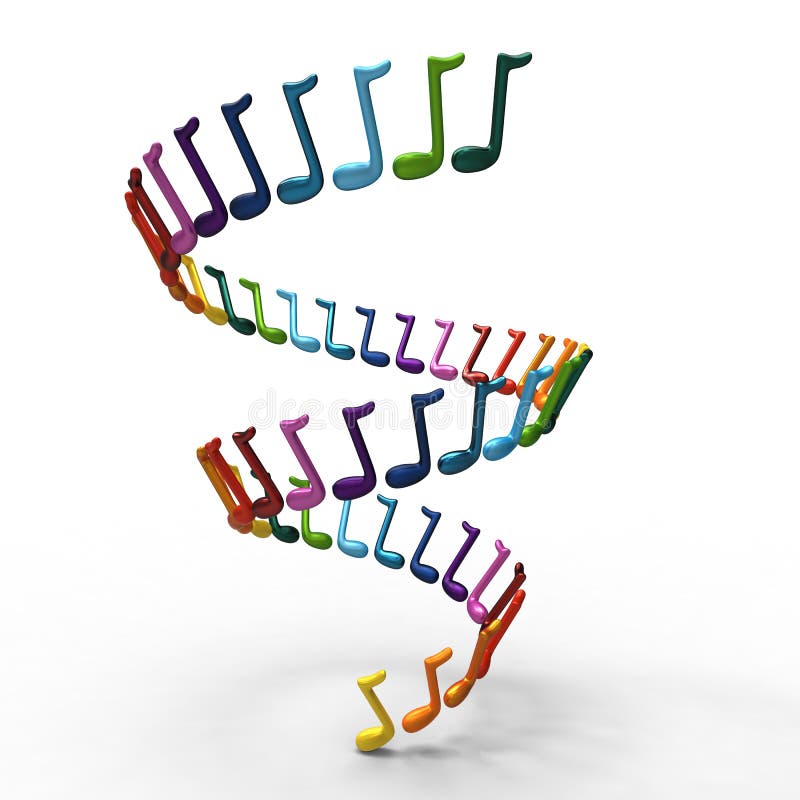 Three Dimensional Bunch of Musical Notes Stock Illustration ...