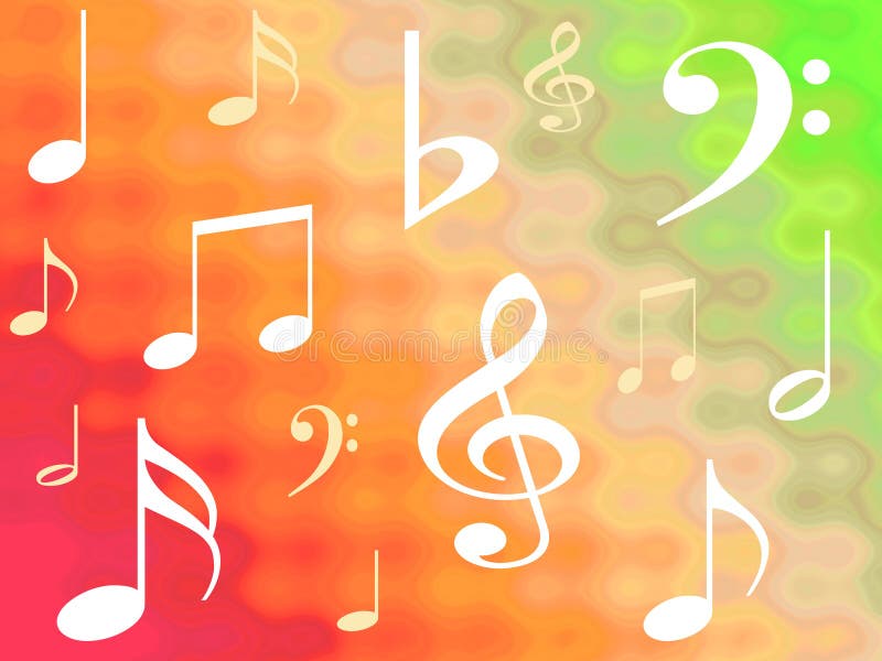 Colorful musical notes stock vector. Illustration of three - 10610204