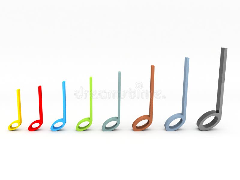 Three Dimensional Musical Notes Stock Illustrations – 258 Three ...