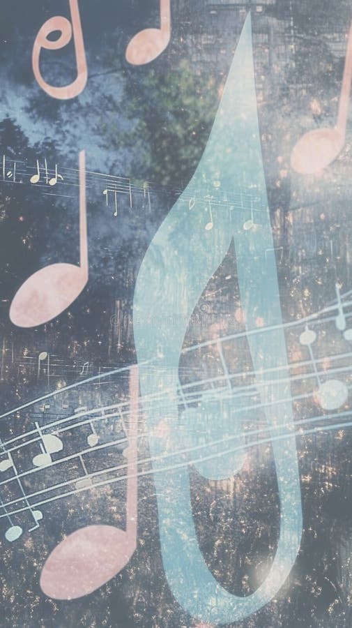 Musical Notes with Abstract Background and Textures Stock Illustration ...