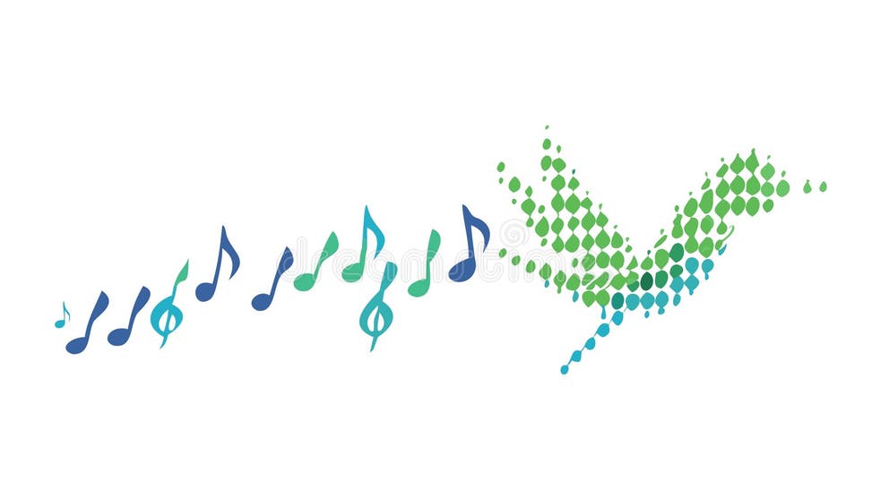 Musical Notes with Abstract Bird Melody Icon, Vector Design Generative ...