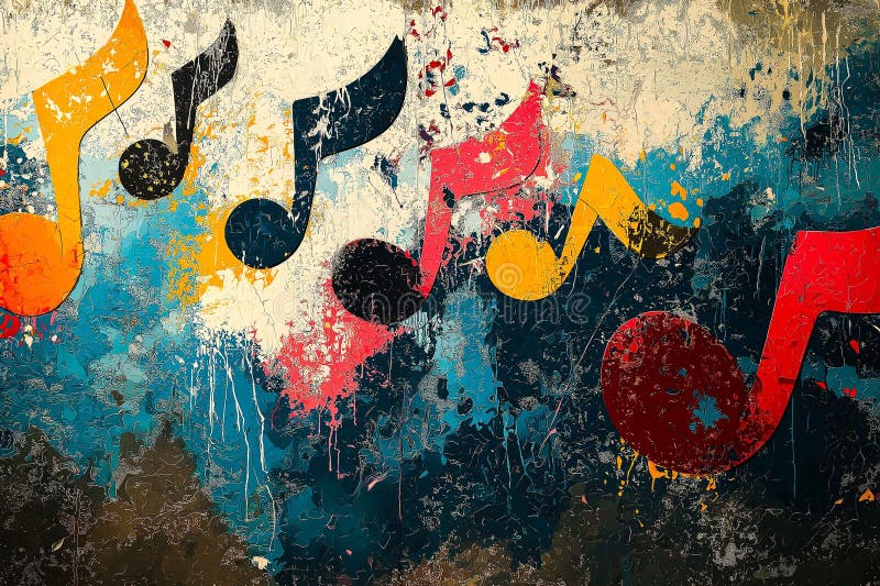 Musical Notes in an Abstract and Dynamic Composition. Let the Musical ...