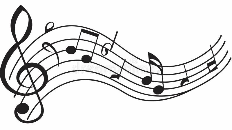 Musical Notes on Abstract Staff, Vector Design Generative AI Stock ...