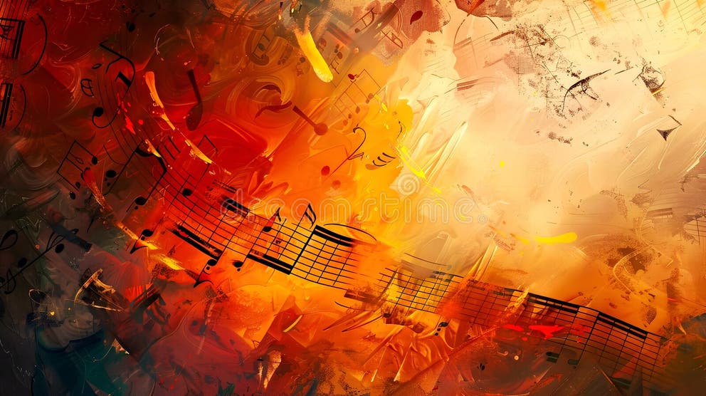 Musical Notes in the Air Abstract Background Stock Image - Image of ...