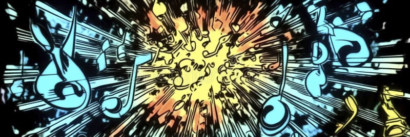 Musical Notes Amid Explosive Colorful Backdrop Design Stock ...