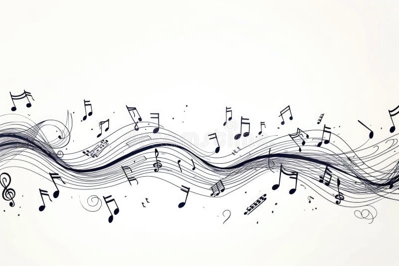 Musical Notes Arranged Together on a Plain White Background. Suitable ...