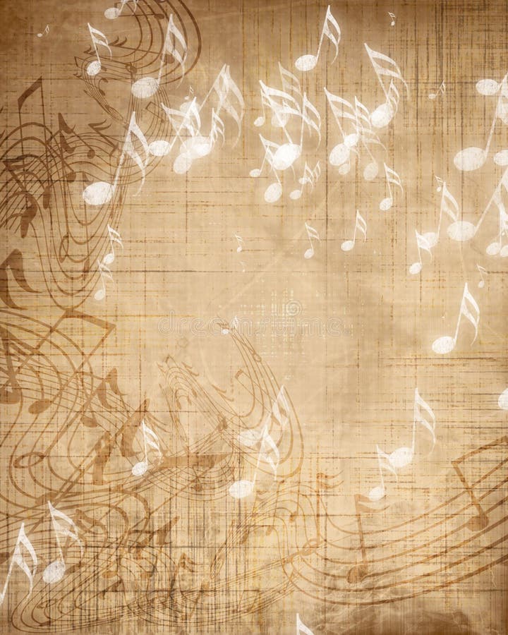 Musical Notes on Background Stock Illustration - Illustration of ...