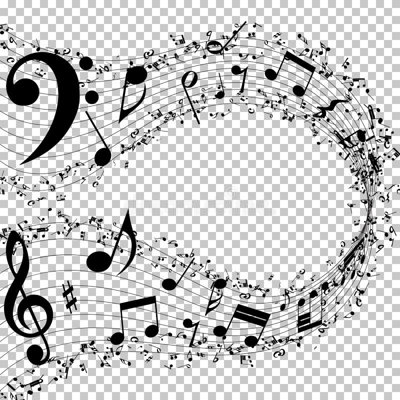 Musical Notes Background stock vector. Illustration of curve - 155826015