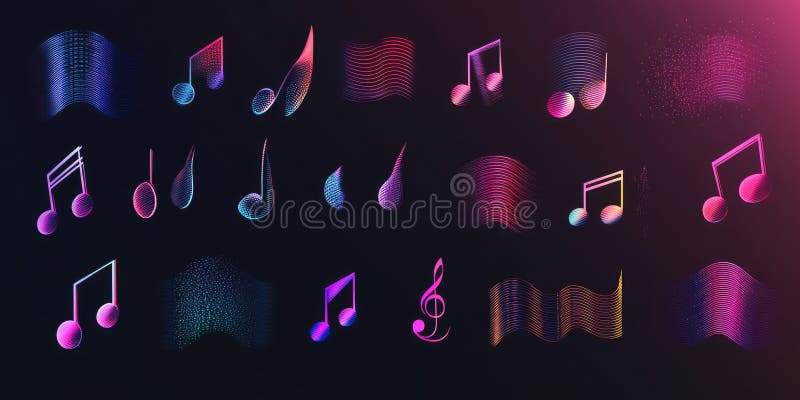 Musical Notes Black Background Stock Photo - Image of simple, harmony ...