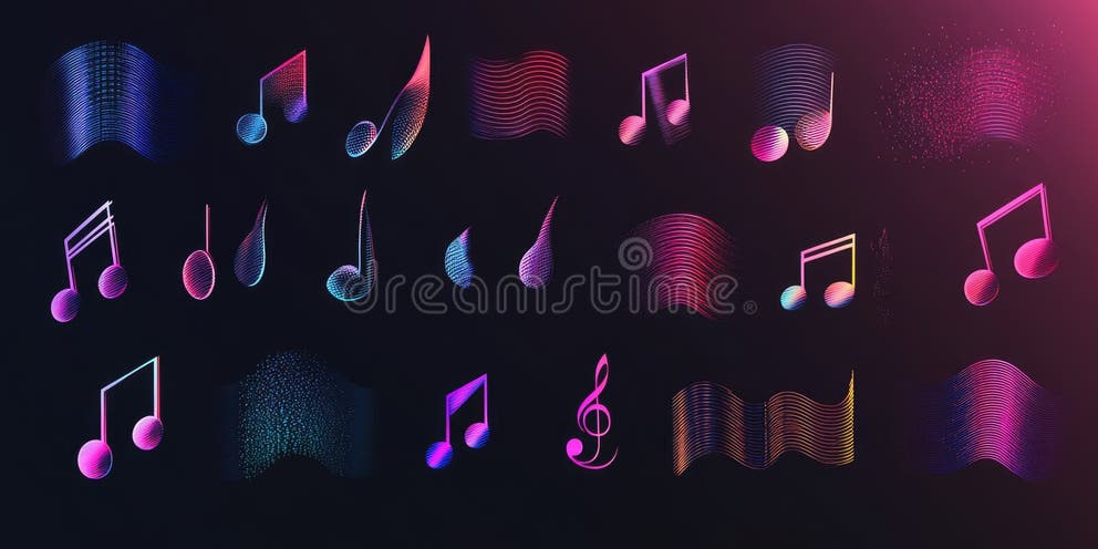 Musical Notes Black Background Stock Photo - Image of simple, harmony ...