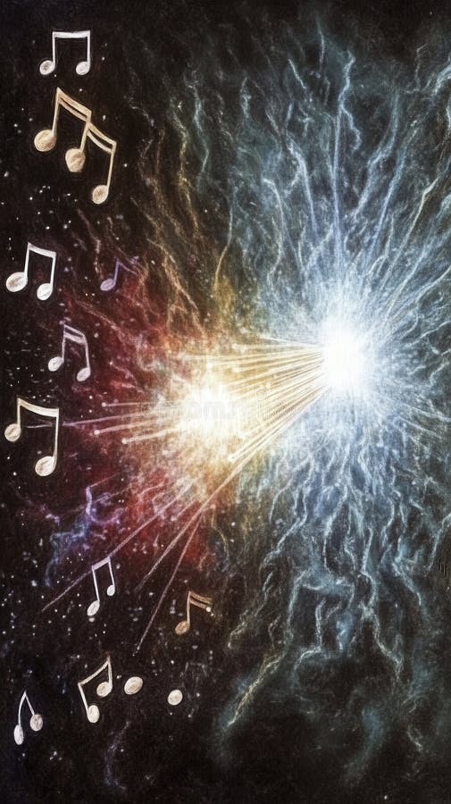 Musical Notes Burst from Radiant Light Source Stock Illustration ...