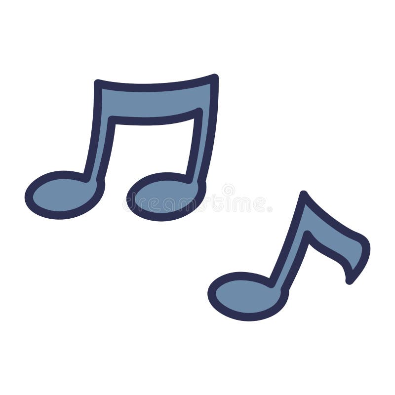Musical Notes in Cartoon Style. Hand Drawn Illustration Stock Vector ...