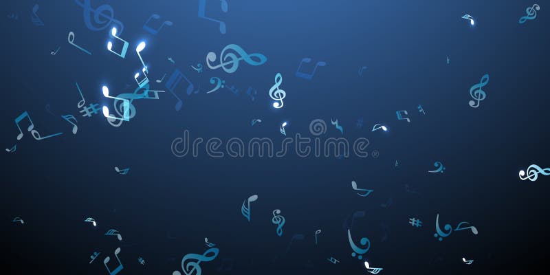 Musical Notes Cartoon Vector Pattern. Audio Recording Elements Burst ...