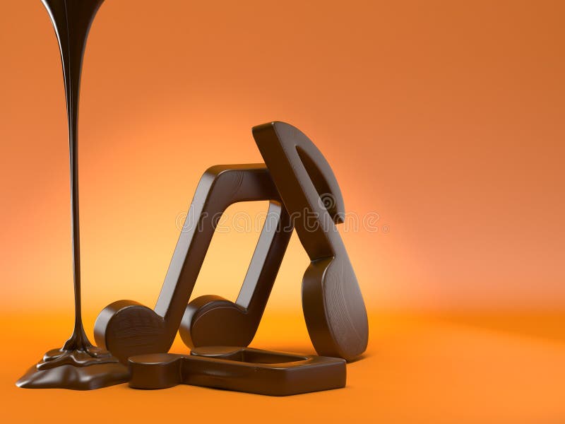 Musical notes of chocolate stock illustration. Illustration of musical ...