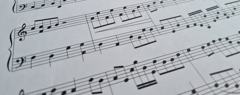 Musical Notes Closeup. Musical Work Classic and Symphony Concept Stock ...