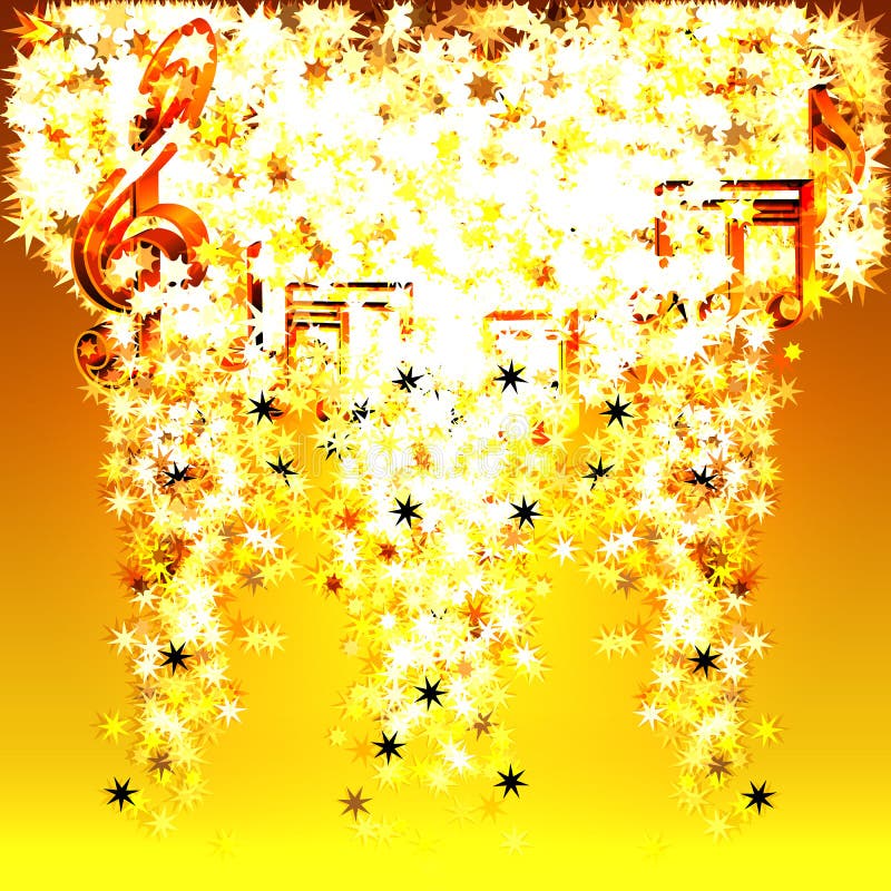 Musical Notes in a Cloud of Stars Stock Vector - Illustration of ...