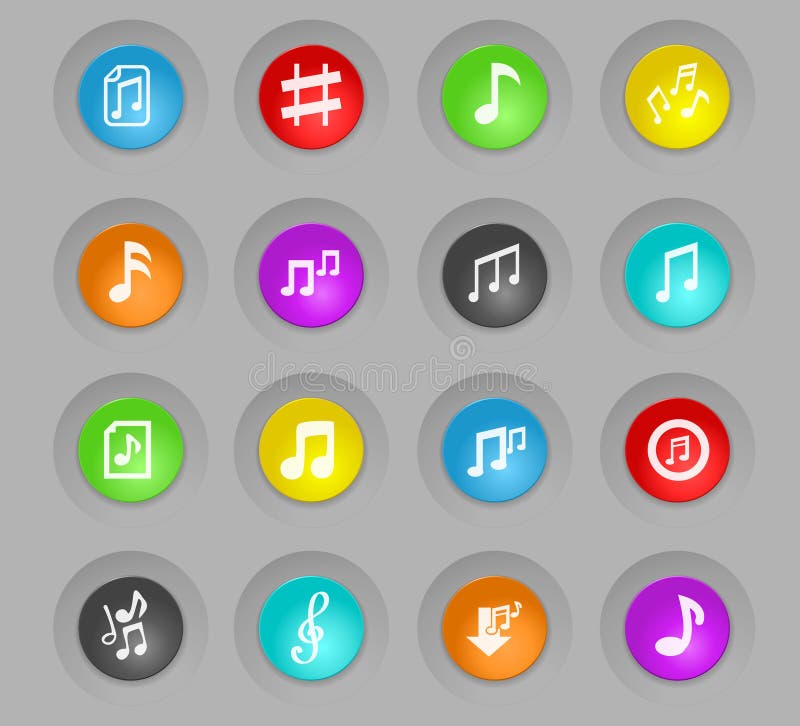 Musical notes icon set stock vector. Illustration of concert - 126344225
