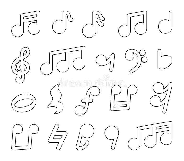 Musical Notes Coloring Stock Illustrations – 232 Musical Notes Coloring ...