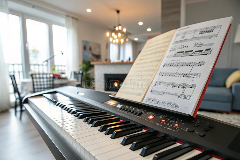 Musical Notes on Composer or Piano Stock Illustration - Illustration of ...