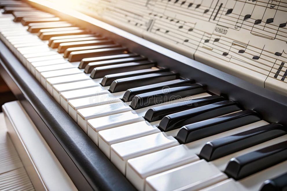 Musical Notes on Composer or Piano Stock Illustration - Illustration of ...