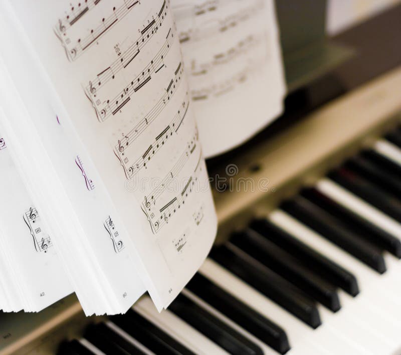 Musical Notes on Composer or Piano Stock Photo - Image of abstract ...