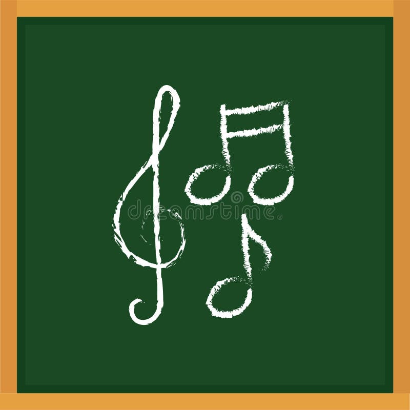 Musical Notes Drawn on Chalkboard. Vector Illustration Decorative ...