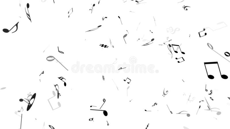 Musical Notes Animation Flowing on White, 4k Motion Design Looping ...
