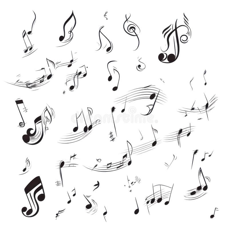 Musical Notes Element Pattern for Design Stock Photo - Illustration of ...