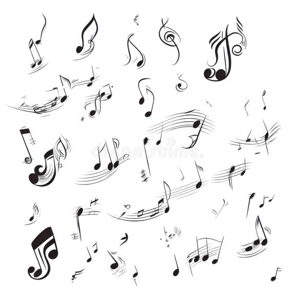 Musical Notes Element Pattern for Design Stock Photo - Illustration of ...