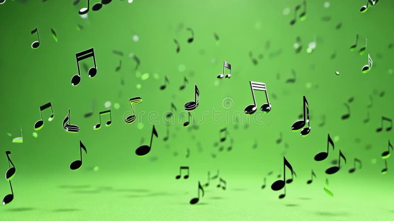 Musical Notes Falling on Green Screen Background Stock Footage - Video ...