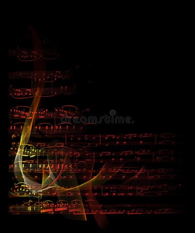 Musical notes on fire stock vector. Illustration of frame - 4302413