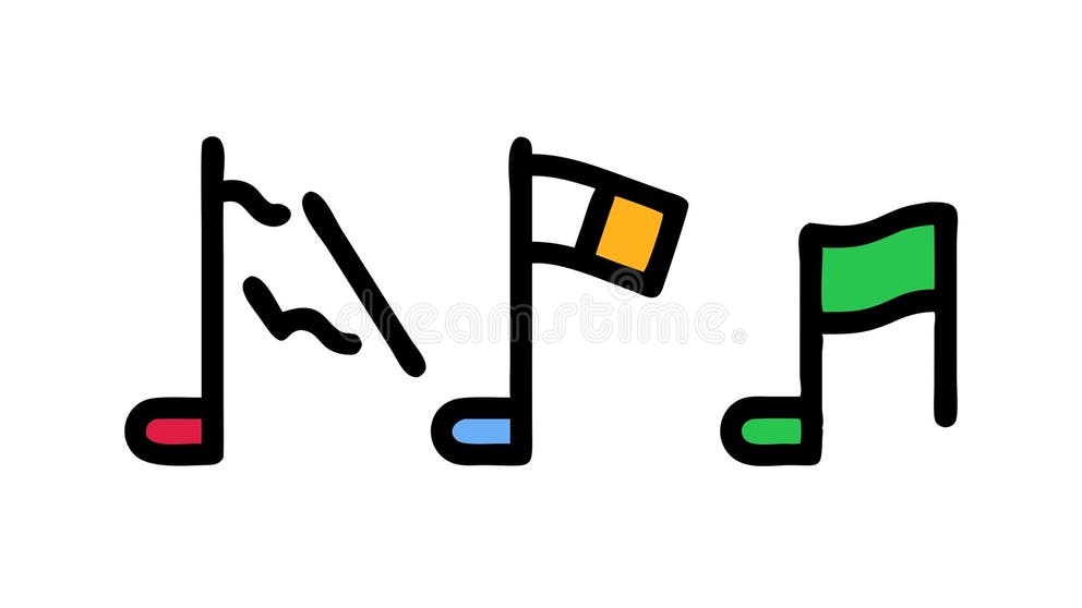 Musical Notes with Flags Music Audio Icon, Vector Design Generative AI ...