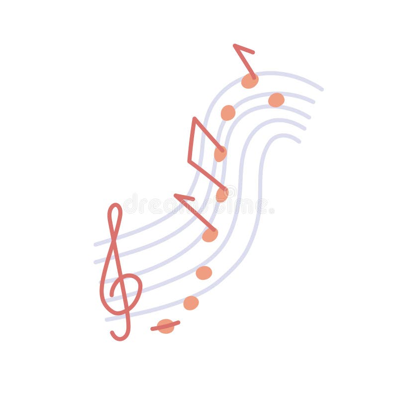 Musical Notes Flat Style, Vector Illustration Isolated on White Stock ...