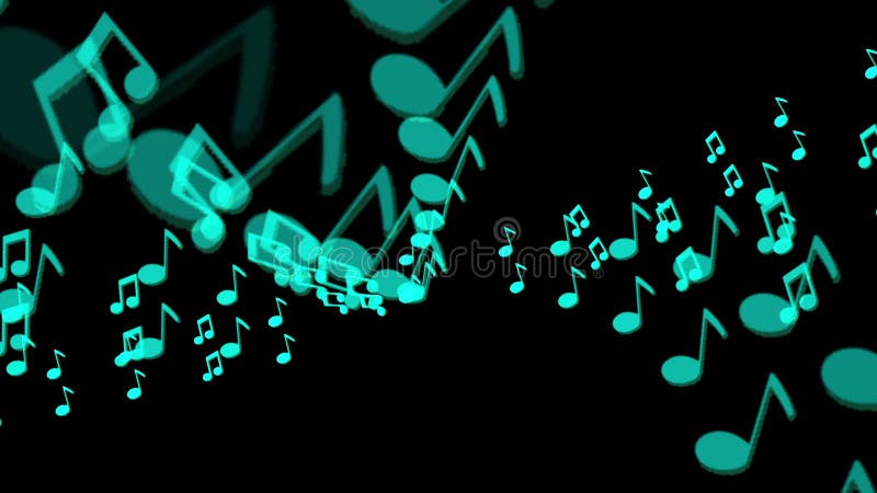 Musical Notes Float on Black Background Stock Footage - Video of ...