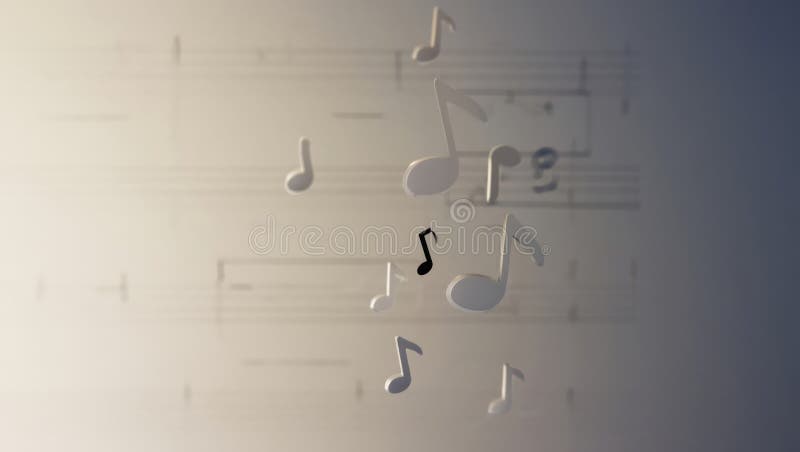 Musical Notes Floating Above a Soft Background with Sheet Music ...