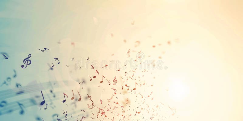 Musical Notes Floating in the Air with a Bright Light in the Background ...