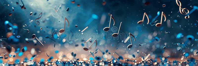 Musical Notes Floating in Harmony Stock Illustration - Illustration of ...