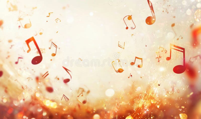 Musical Notes Floating in a Vibrant Abstract Background with Sparkles ...