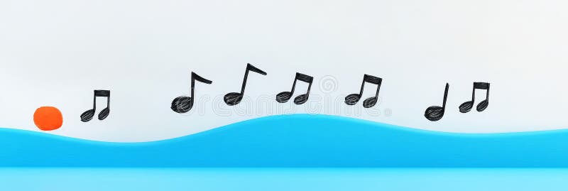 Musical Notes Floating on Water Abstract Image of Musical Notes Gently ...