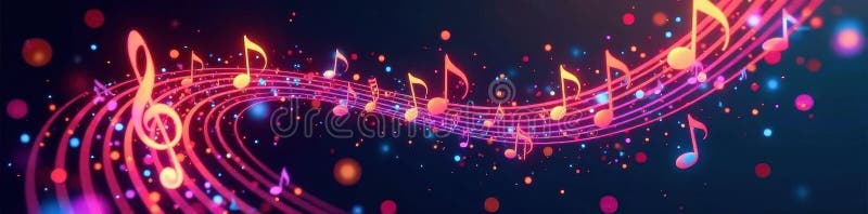 Musical Notes Flow Along Spiral Path, Vibrant Colors, Spiral, Audio ...