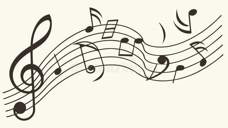 Musical Notes Flowing Abstract Harmony Melody Art, Vector Design ...