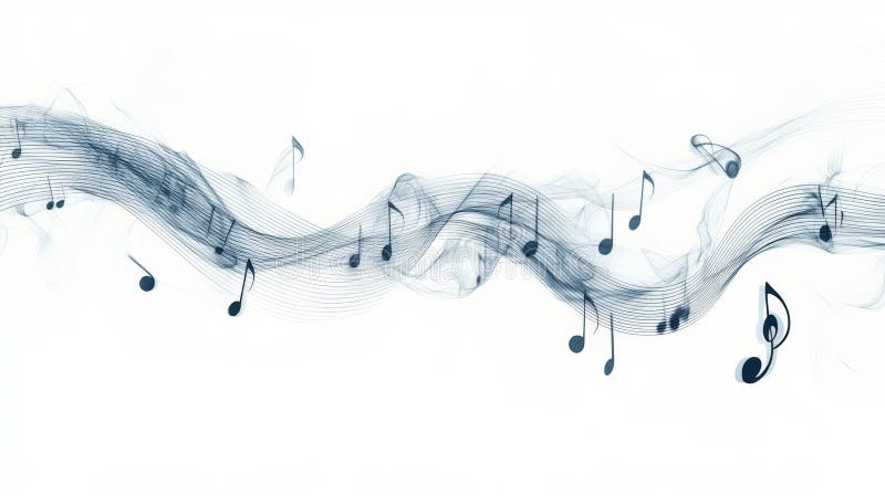 Musical Notes Flowing on Abstract Smoke Waves Stock Photo - Image of ...