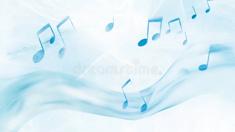 Musical Notes Flowing on a Blue Abstract Background for Music Therapy ...
