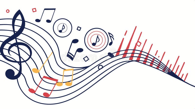Musical Notes Flowing, Melody and Harmonious Rhythm Vector Design ...